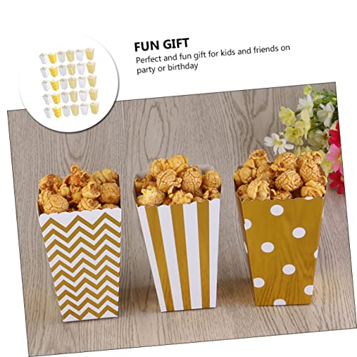 Cabilock 30pcs Popcorn Boxes Popcorn Box Cardboard Popcorn Box Paper Chicken Box Paper Candy Container Snack Container Candy Containers Popcorn Containers Vertical Stripe Boxes Party Supply