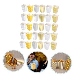 Cabilock 30pcs Popcorn Boxes Popcorn Box Cardboard Popcorn Box Paper Chicken Box Paper Candy Container Snack Container Candy Containers Popcorn Containers Vertical Stripe Boxes Party Supply