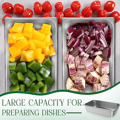 Sunnyray 9 Pack Hotel Pan Full Size 6 Inch, Deep Steam Pan Bulk, Steam Table Pan Thick Stainless Steel Full Size Pan Commercial Pan for Restaurant Buffet Event Catering Supplies