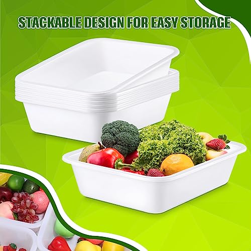 Wesiti 20 Pcs Plastic Bus Tubs 9L Bus Tubs, Large Food Service Box Restaurant Bus Tubs Dish Washing Box for Restaurant, Kitchen, Cafeteria Organization Cleaning, White, 15" L x 12" W x 4" H