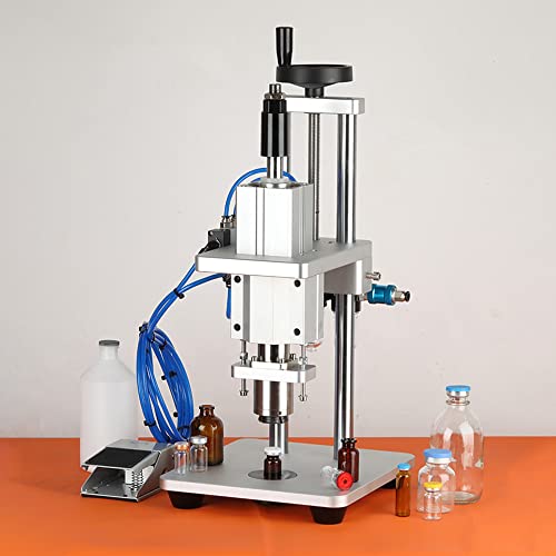 Jieotwice Aluminum Plastic Cap Sealing Machine Pneumatic Semi-Automatic Capping Machine Oral Medicine Penicillin Glass Bottle Vial Bottle (13MM)