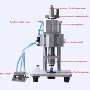 Jieotwice Aluminum Plastic Cap Sealing Machine Pneumatic Semi-Automatic Capping Machine Oral Medicine Penicillin Glass Bottle Vial Bottle (13MM)