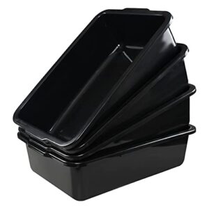 gainhope 4 pack 32 l commercial bus box, plastic utility bus tub, black