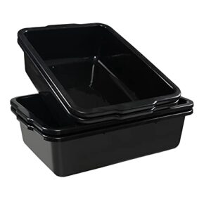 Gainhope 4 Pack 32 L Commercial Bus Box, Plastic Utility Bus Tub, Black