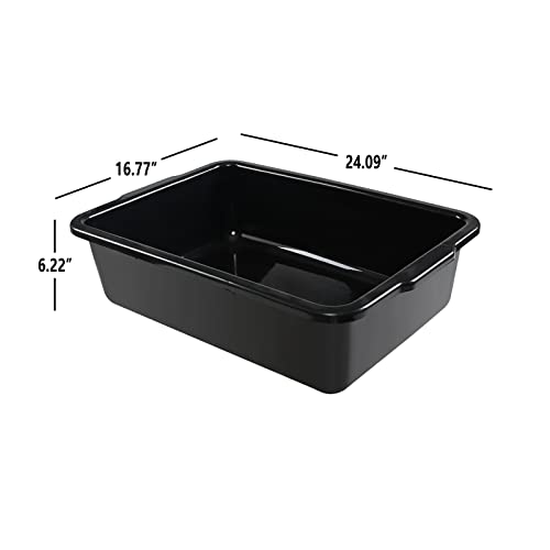 Gainhope 4 Pack 32 L Commercial Bus Box, Plastic Utility Bus Tub, Black