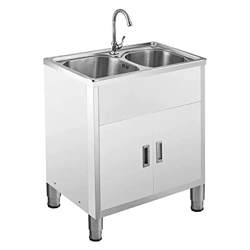 Kitchen Sinks，Outdoor Sink，With Cabinet Stainless Steel Sink，Commercial Restaurant Sink，For Business Restaurant, Cafe, Bar, Hotel, Garage, Laundry Room, Outdoor (Color : Set meal C, Size : 75X40CM)