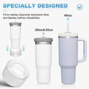 Silicone Bumper Boot 2pcs for Stanley Quencher H2.0 40oz 30oz&IceFlow Flip Tumblers 20oz 30oz,Protective Cup Bottom Sleeve Cover,Stanley Cup Accessories(Clear)