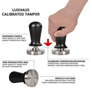 Calibrated Coffee Tamper, Spring Loaded Tamper Aluminum Alloy Ergonomic Handle for Home (58 Thread Bottom)