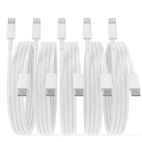 5 Pack USB C to Lightning Cable [Apple MFi Certified] 6FT iPhone Charger Fast Charging Type c to Lightning Cable iPhone Fast Charger Power Delivery for iPhone 14 13 12 11 Pro Max Xr Xs X 8 and More