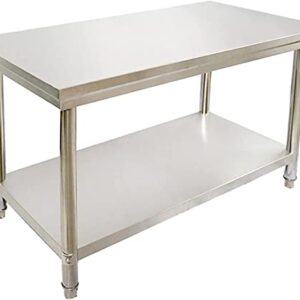 Commercial Kitchen Work Catering Table for Hotel, Kitchen Work Table Commercial Stainless Steel Worktable Work Bench with Adjustable Table Foot Scratch Resistent Rack (Size : 80x80x80cm)