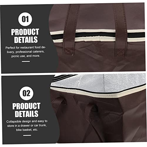 UPKOCH 4pcs Bag Bags Lunch Takeout Home Picnic Restaurant Travel Non-woven Wrapping Grocery Handle Cold Beach Inch Take-out Hiking Tote or Pouch Thermal Fabric Pizza Camping Food