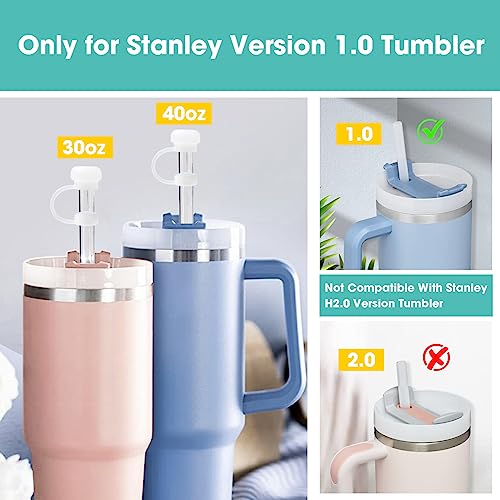 Silicone Spill Proof Stopper Set for Stanley H1.0 40oz 30oz Tumbler, Airboat Leak Proof Straws Topper Cover Cap Tumbler Accessories Compatible with Stanley Mug Cup