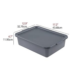 Esdiplot 13 L Commercial Bus Tub with Lid, Food Service Bus Tubs with Lids, Bus Box for Restaurant, Gray, 3 Pack