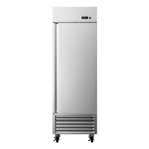 hipopller 27" w commercial stainless steel freezer, single door 25 cu. ft. reach in freezer with 4 shelves and led light, 115v for commercial kitchen, restuarant, bar, shop, etc