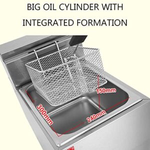 Commercial Deep Fryer,Large Capacity Commercial Countertop Gas Fryer,Two Tank Outdoor Countertop Fryers for Restaurant Home Fries Chip,Double Cylinder