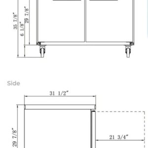 CUC50F 2-Door Undercounter Commercial Freezer