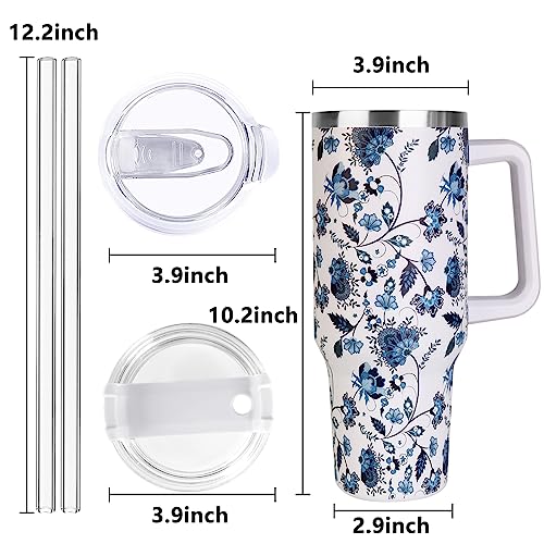 40 oz Tumbler with Handle and Straw, Stainless Steel Insulated Tumbler with Leak Proof Lid and Straw Lid,Reusable Water Bottle Vacuum Travel Coffee Mug Cup,Dishwasher Safe Keep Drinks Cold and Hot