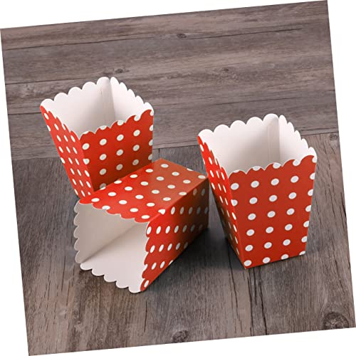 SAFIGLE 24pcs Popcorn Boxes Disposable Containers Party Decoration Supplies Dot Design Snack Box Paper Popcorn Buckets Chicken Popcorn Box Foldable Party Popcorn Cups