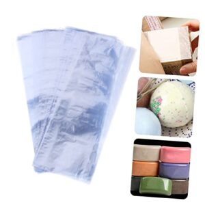 TEHAUX 100pcs Plastic Film Clear Packing Bags Shrink Wrap Bags Transparency Film Food Wrap Film Heat Sealer Soap Wrap Packaging Film Sealer Bags Shrinkable Wrapping Bag PVC Transparent CD