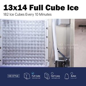 22" Commercial Ice Maker Machine 550LBS/24H with 350LBS Large Storage Bin, 990W SECOP Compressor, Air Cooled, Automatic Cleaning, Perfect for Restaurants, Bars, Cafes, Commercial Ice Machine