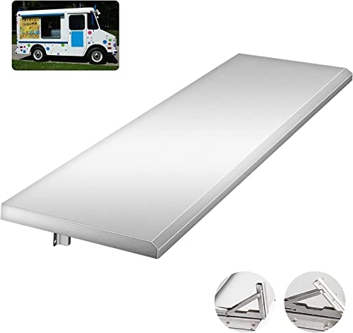 Concession Window, Aluminum Alloy Food Truck Service Window & Awning Door & Drag Hook, Serving Window for Food Trucks Concession Trailers,48" X 12"Shelf