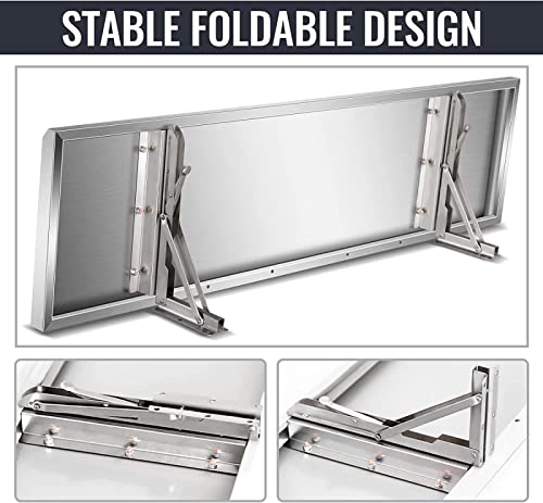 Concession Window, Aluminum Alloy Food Truck Service Window & Awning Door & Drag Hook, Serving Window for Food Trucks Concession Trailers,48" X 12"Shelf