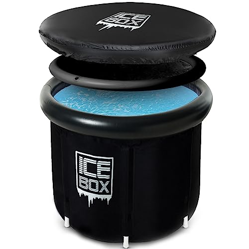 IceBox - Ice Bath Tub Outdoor with Lid: 320L Cold Water Therapy Tub for Recovery and Cold Plunge, 4 Layers Portable Ice Bath Plunge Pool, Cold Plunge Tub