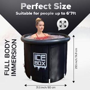 IceBox - Ice Bath Tub Outdoor with Lid: 320L Cold Water Therapy Tub for Recovery and Cold Plunge, 4 Layers Portable Ice Bath Plunge Pool, Cold Plunge Tub