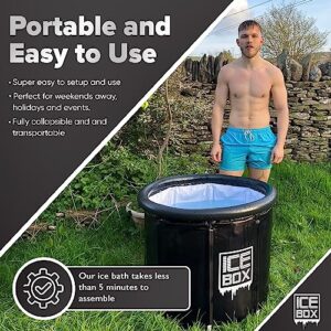 IceBox - Ice Bath Tub Outdoor with Lid: 320L Cold Water Therapy Tub for Recovery and Cold Plunge, 4 Layers Portable Ice Bath Plunge Pool, Cold Plunge Tub