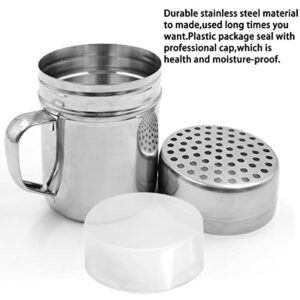 Powdered Sugar Shaker Duster with Handle, SENHAI 2pcs Stainless Steel Powder Shakers for Sugar Pepper Cinnamon Powder Flour with Printing Molds Stencils - Fine & Large Mesh