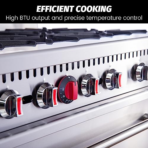 HAKKA 36" Gas Range Stove with 6 Powerful Burners, 30000X6 output for Commercial Kitchens