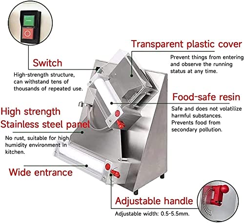 Pizza maker, Automatic Commercial Dough Press Machine, Electric Pizza Dough Making, Pizza Roller Sheeter Pasta Maker 5s/ Dough (Size : 15.7inches)