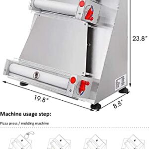 HACSYP Pizza Press, 370W Pizza Dough Roller Sheeter Machine, Automatic Commercial Dough Sheeter Maker, Household Pizza Dough Tools