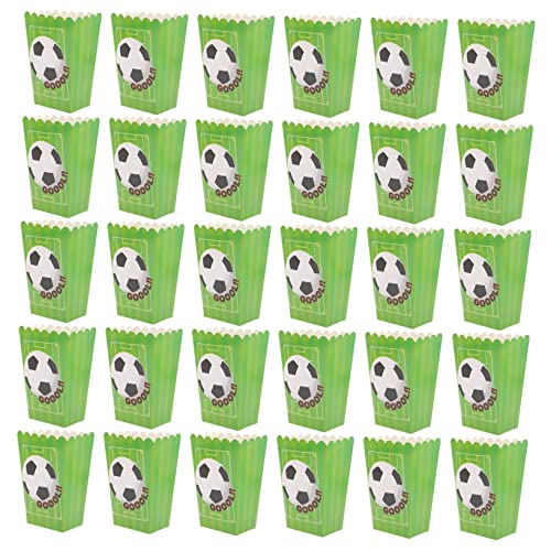 UPKOCH 30pcs Popcorn Boxes Popcorn Popcorn Paper Bag Disposable Dessert Cups Containers for Food Disposable Snack Containers Paper Popcorn Boxes Soccer Popcorn Buckets Candy Box Green