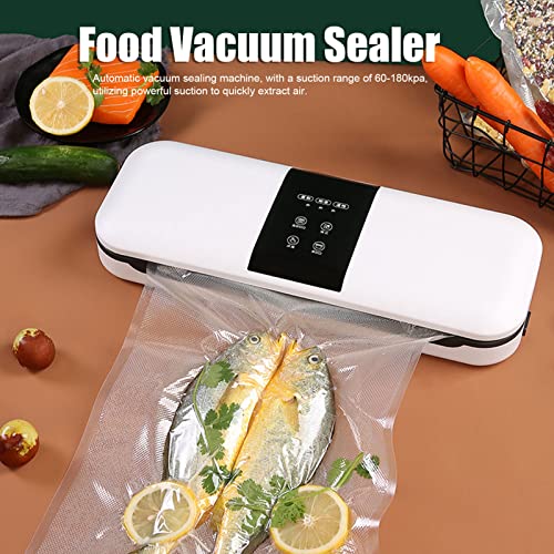 jerss Vacuum Sealing Machine, ABS Plastic 100W Strong Suction Kitchen Vacuum Sealer with 10PCS Bags for Food Packaging (US Plug 110V)