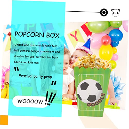 UPKOCH 30pcs Popcorn Boxes Popcorn Popcorn Paper Bag Disposable Dessert Cups Containers for Food Disposable Snack Containers Paper Popcorn Boxes Soccer Popcorn Buckets Candy Box Green