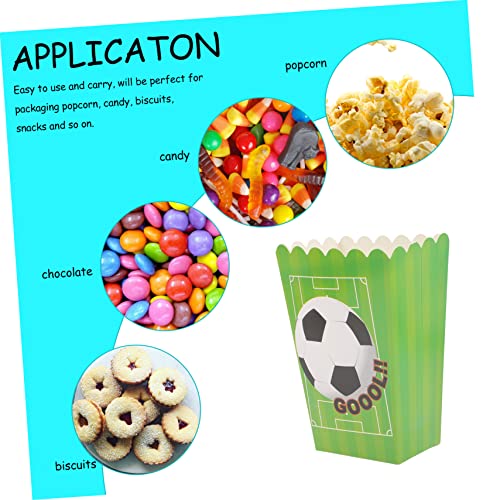 UPKOCH 30pcs Popcorn Boxes Popcorn Popcorn Paper Bag Disposable Dessert Cups Containers for Food Disposable Snack Containers Paper Popcorn Boxes Soccer Popcorn Buckets Candy Box Green