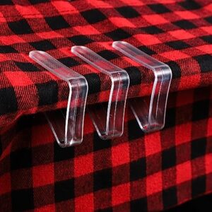 16pcs Plastic Table Cloth Clips, Clear Tablecloth Clips, Table Cloth Fixing Table Cloth Holder Clips Picnic Tablecloth Clamps for Indoor Outdoor, Fits to 0.4"-1.2" Thick Tables