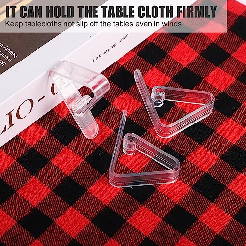 16pcs Plastic Table Cloth Clips, Clear Tablecloth Clips, Table Cloth Fixing Table Cloth Holder Clips Picnic Tablecloth Clamps for Indoor Outdoor, Fits to 0.4"-1.2" Thick Tables