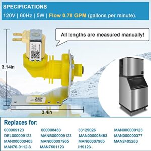 000009123 IH9123 33129026 Water Inlet Valve for Manitowoc ice Machines, 120V 60Hz 5W fits for I, IB, S, SD, JC, QR, SD and K Series ice Machines Parts