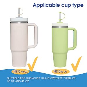 LAEUZN Silicone Stanley Spill Stoppers for Stanley Cup - Leak Stopper Compatible with H2.0&1.0, 30oz/40oz Tumblers, Includes 2 Straw Cover Sets, 2 Square Spill-Proof Stoppers and 2 Round Leak Stoppers