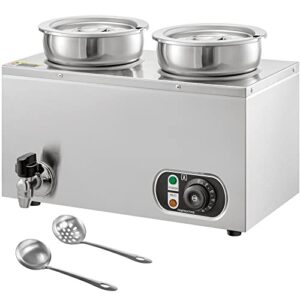 commercial food warmer 8.4 qt capacity with adjustable temperature control and stainless steel construction