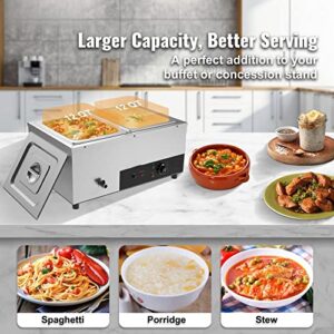 Commercial Food Warmer - 2 x 12QT Electric Steam Table - Stainless Steel Buffet Bain Marie