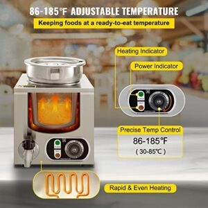 Commercial Soup Warmer 7.4 Qt Capacity - Adjustable Temperature Electric Food Warmer