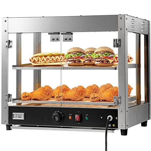 Commercial Food Warmer Countertop Pizza Cabinet with 2 Tiers and Water Tray