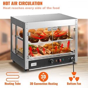 Commercial Food Warmer Countertop Pizza Cabinet with 2 Tiers and Water Tray