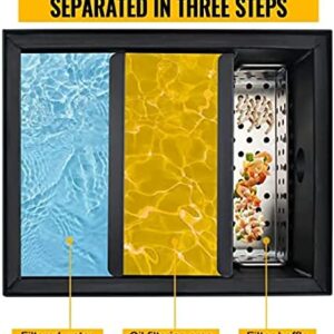 Commercial Grease Interceptor, 8-70 LBS Capacity, Under Sink Grease Trap With 4-35 GPM Flow Rate, Coated Carbon Steel Grease Interceptor With Side Water Inlet, For Restaurant Factory Kitchen, 8 LB