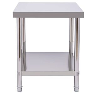 KOLHGNSE Stainless Steel Prep Table NSF 24 x 18 Inches, Commercial Heavy Duty Food Prep Worktable with Undershelf for Restaurant, Home and Hotel