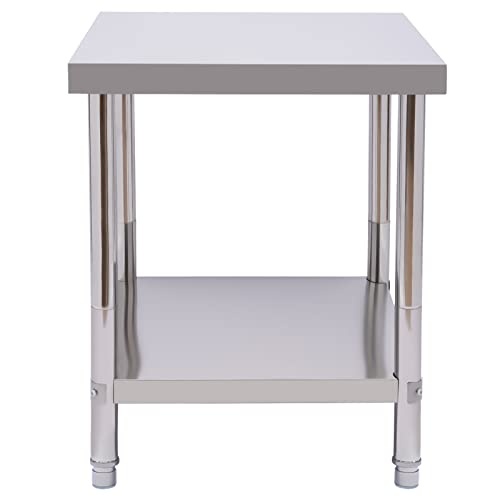 KOLHGNSE Stainless Steel Prep Table NSF 24 x 18 Inches, Commercial Heavy Duty Food Prep Worktable with Undershelf for Restaurant, Home and Hotel