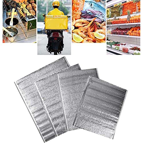 10PCS Thermal Insulated Bags,Disposable Food Delivery Pouch Aluminum Foil Food Pouches Thermal Bag(35 x 40cm)